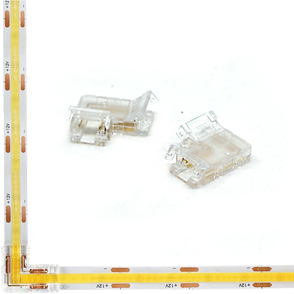 L Shape COB LED Strip Connectors RGB CCT 8mm 10mm 2/3/4pin IP20 90 ...