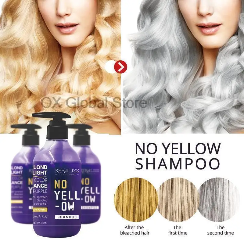 300ml-Purple-Shampoo-Hair-Dye-Yellow-Remove-Linen-Gray-Silver-Color ...