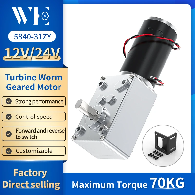 5840-31ZY motoreduktor ślimakowy DC 12V/24V 7 obr./min ~ 470 obr/min ...