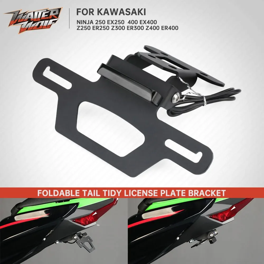 2018-2024-Z400-Z300-Z250-Tail-Tidy-License-Plate-Bracket-Foldable ...