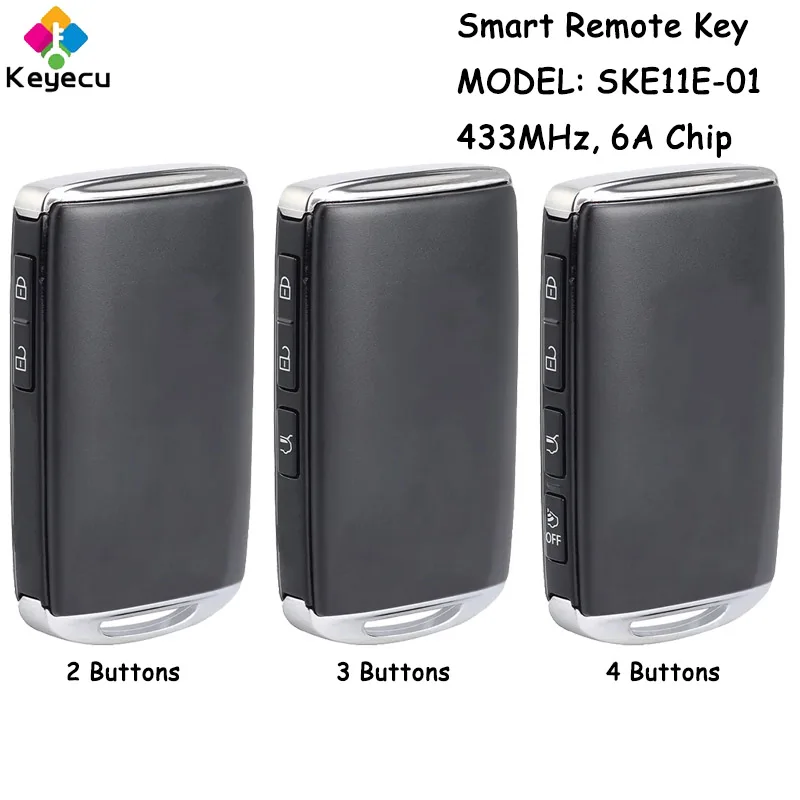 KEYECU Smart Remote Control Car Key With 2 3 4 Buttons 433MHz 6A Chip ...