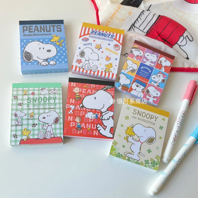 Ins 120 Pages Snoopy Creative Cute Cartoon Sticky Notes Six Fold Note ...
