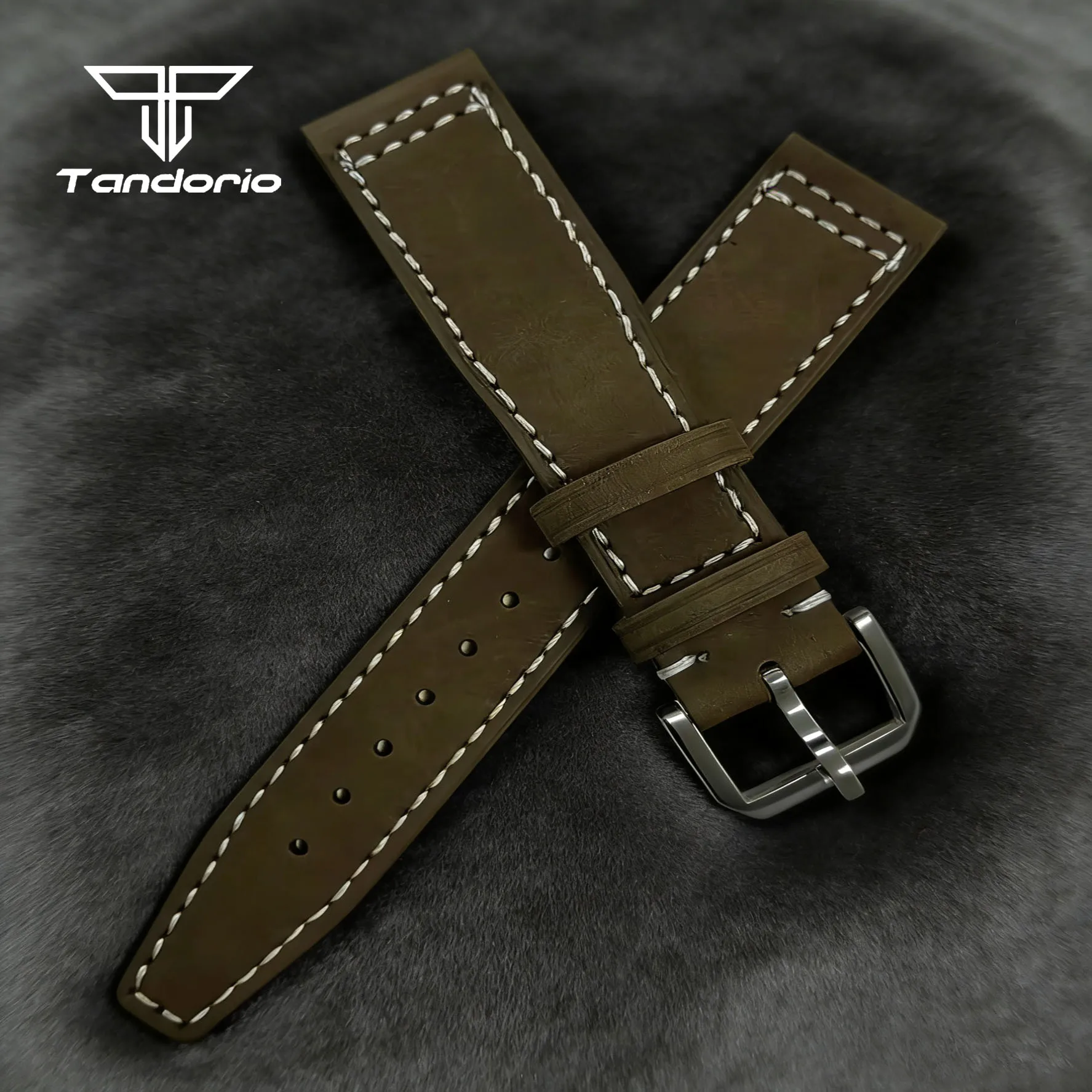 20mm/22mm Size Brown Leather Strap Watchband with Pin Buckle Watch ...