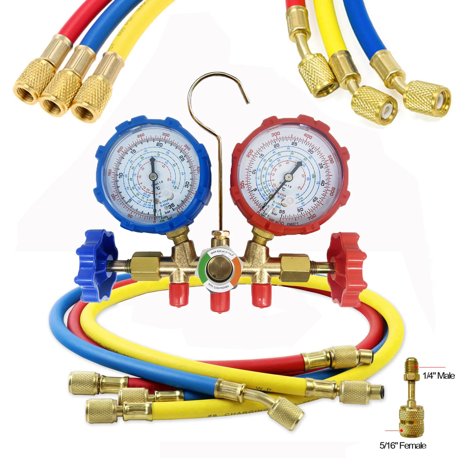 R410a Recharge Kit Palm-Sized AC Manifold Gauge - For R22, R32, Rs 410a ...