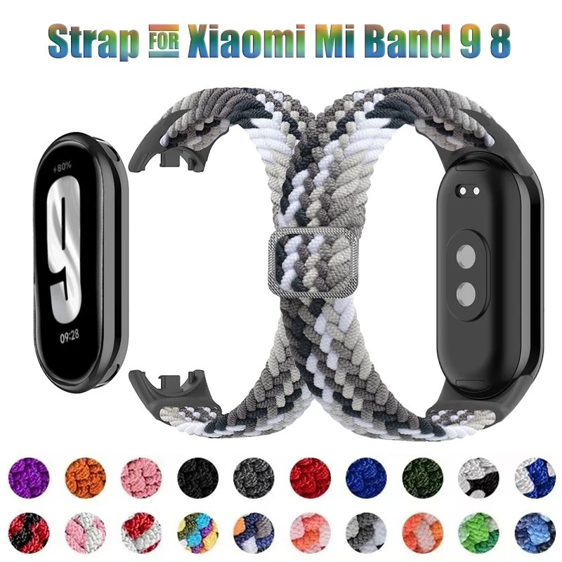 Strap-for-Xiaomi-Mi-Band-9-8-Elastic-Nylon-Braided-Solo-Loop-Adjustable ...