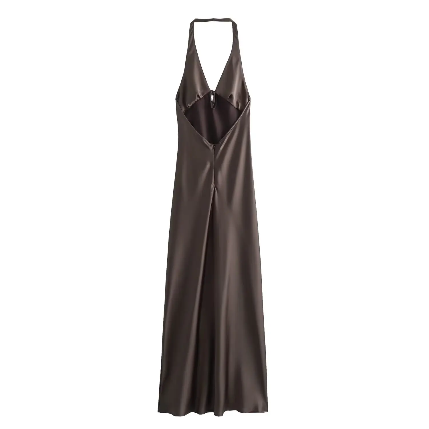 TRAF Y2k Woman Fashion V Neck Sleeveless Backless Lace Up Midi Dress ...