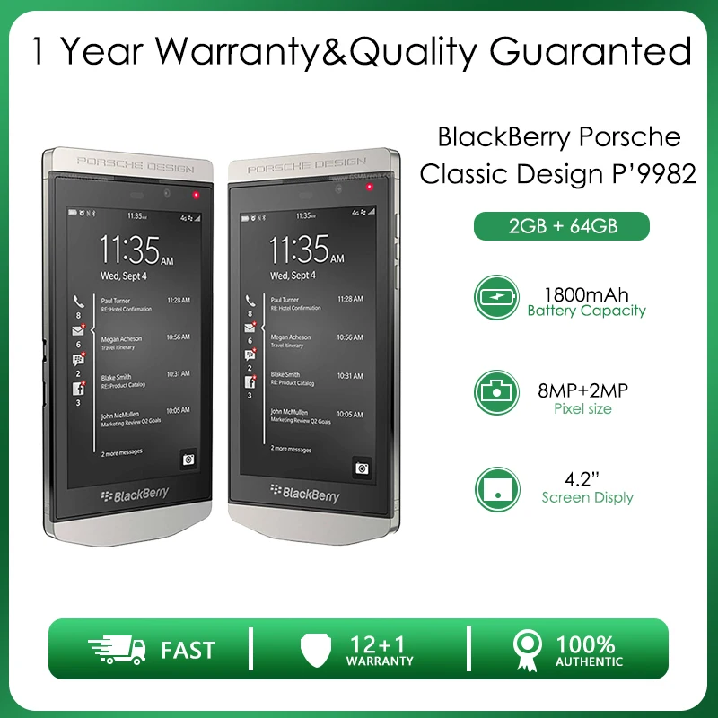 Original BlackBerry Porsche Design P'9982 Unlocked Refurbished Mobile ...
