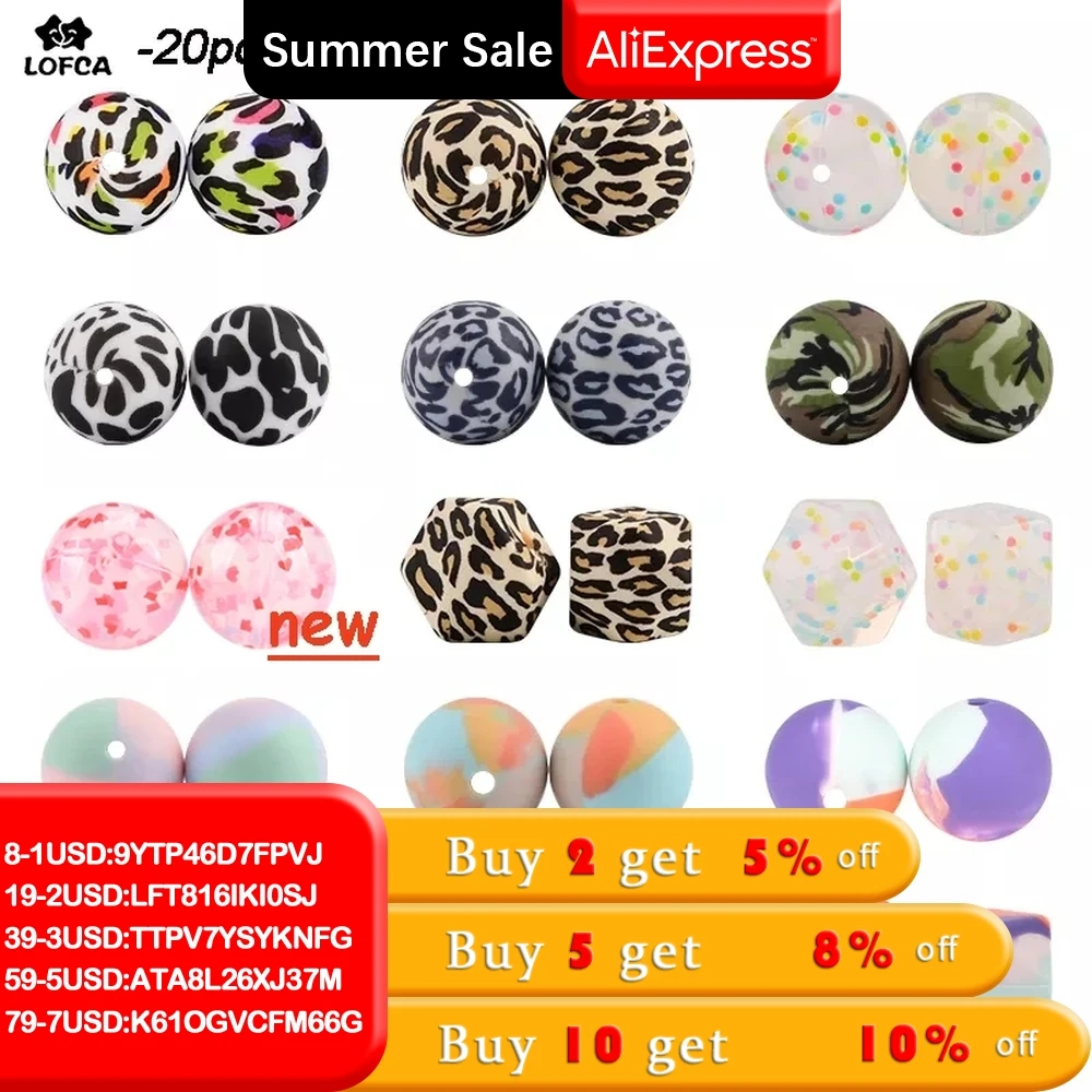 Silicone Beads Teether Diy | Silicone Grade Teething Beads - 20pcs ...