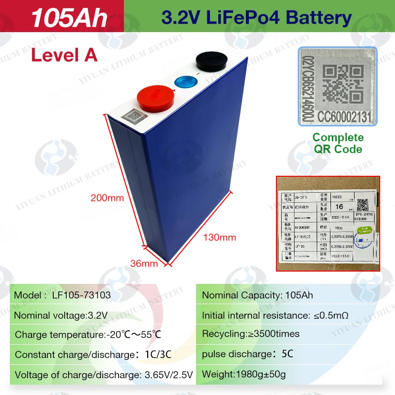 12V-105Ah-LiFePO4-Battery-Lithium-Iron-Phosphate-Cell-Pack-Suit-Solar ...