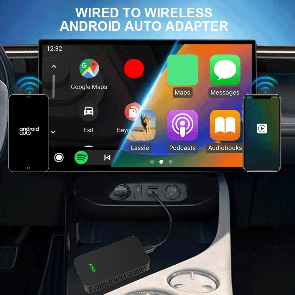 CarlinKit 5.0 2air Wired to Wireless Android Auto Box Wireless CarPlay ...