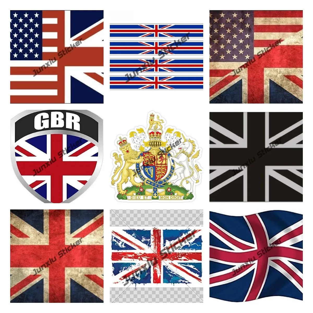 Great Britain Gbr United Kingdom Uk Union Wavy Waving Flag Decal London ...