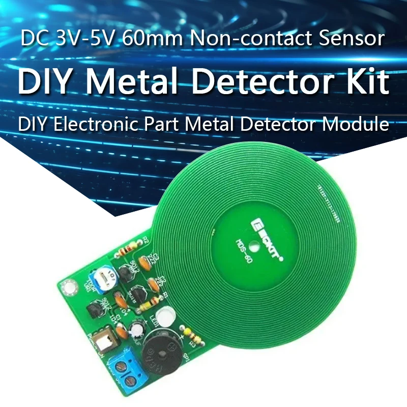JS-60 DIY Metal Detector Kit DIY Electronic Kit DC 3V-5V 60mm Non ...