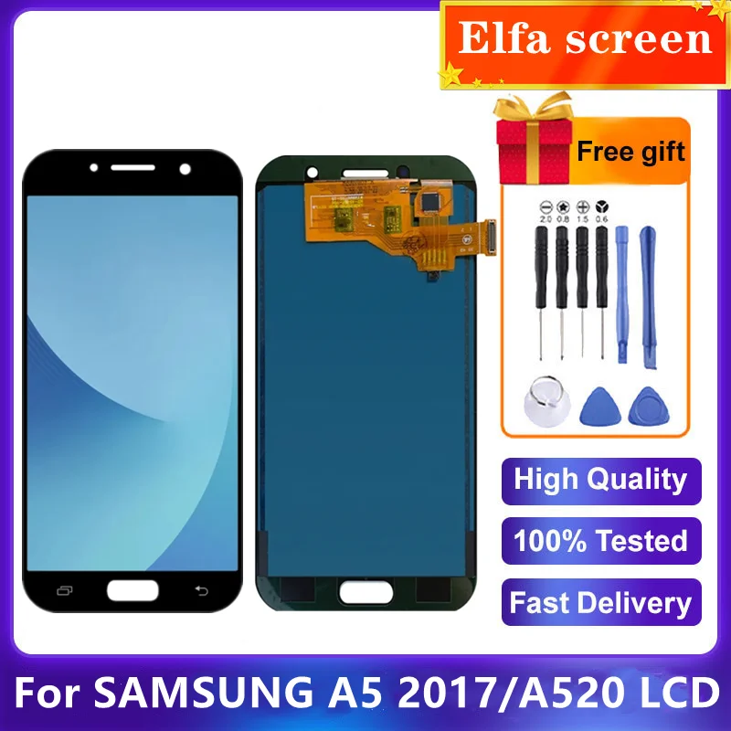 Original 5.2 "; Super AMOLED LCD pour SAMSUNG Galaxy A5 2017 A520 A520F SM-A520F LCD écran ...