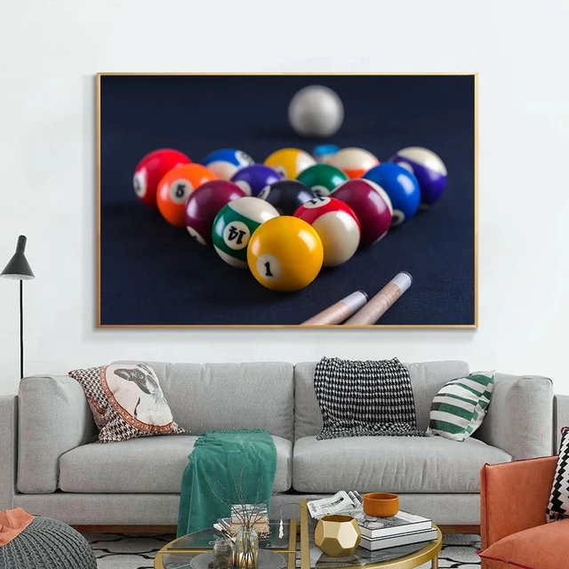 Billiard Table With Unique Wall Design