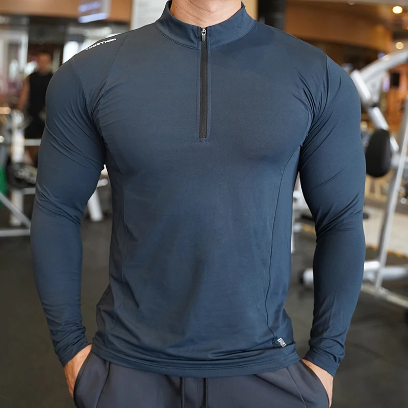 Autumn Compression Long Sleeve Men Running Gym Fitness T-Shirt Elastic ...