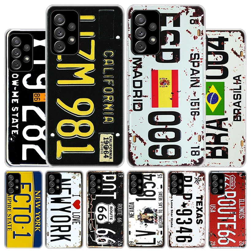 Retro-License-plate-66-Cover-Phone-Case-For-Samsung-Galaxy-A55-A54-A53 ...
