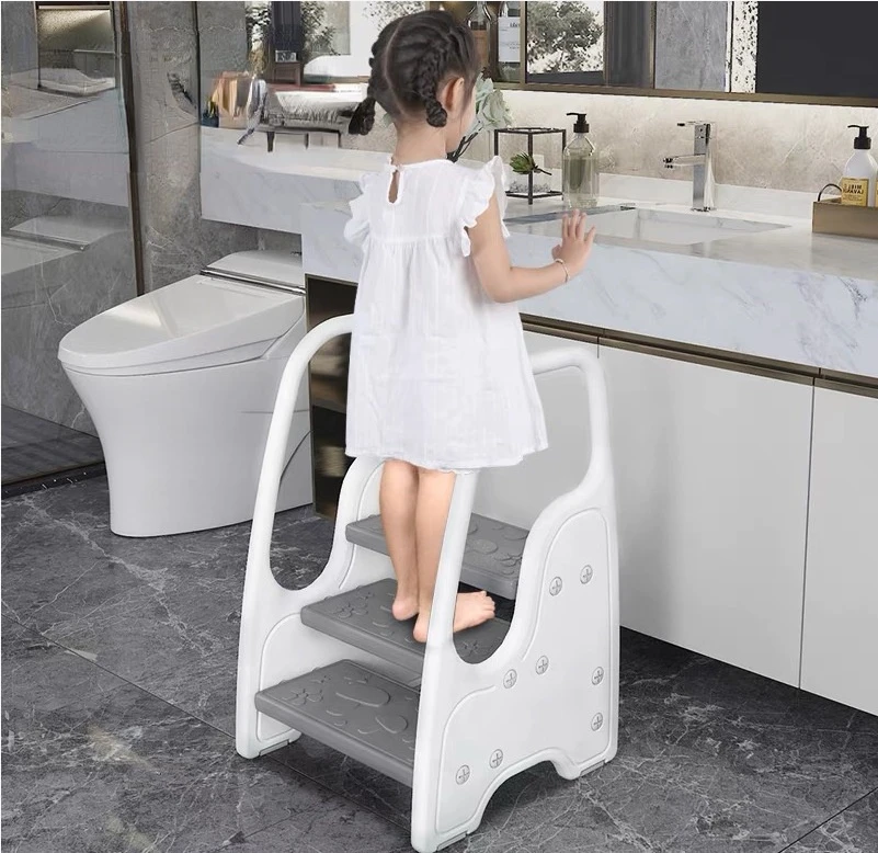 Children's Three-story Footstool Washstand Stool Hand Washing Ladder ...