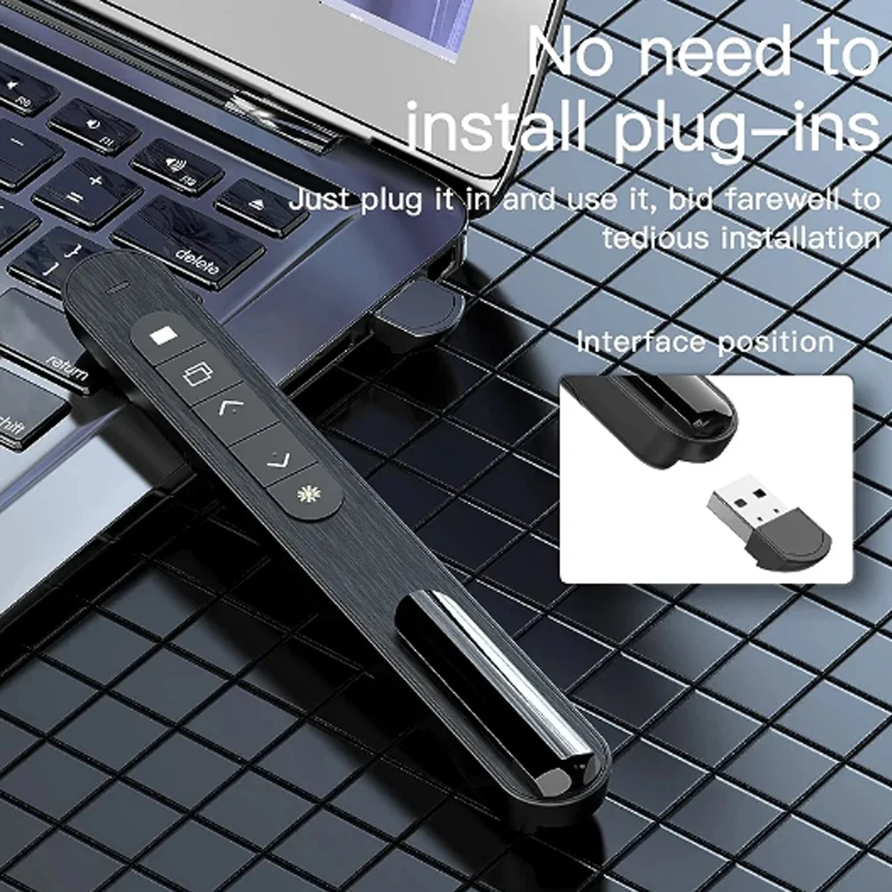 Wireless Presenter Turning Pen 2.4G RF Volume Remote Control PPT Presentation USB PowerPoint ...