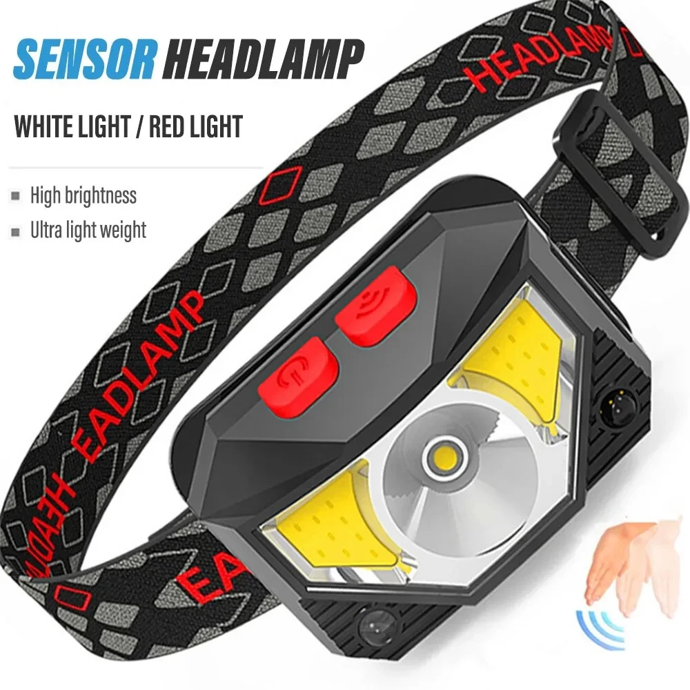 KDULIT-Powerful-LED-Induction-Headlamp-USB-Rechargeable-COB-Headlight ...
