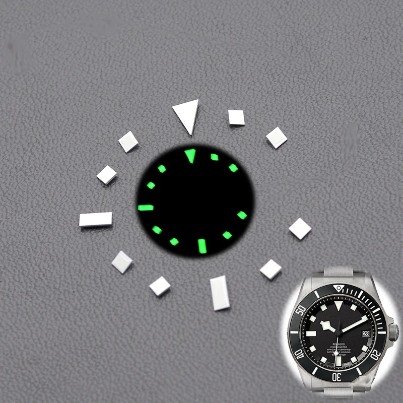 Watch Dial Hour Indices Markers Green Luminous For Pelagos FXD GMT ...