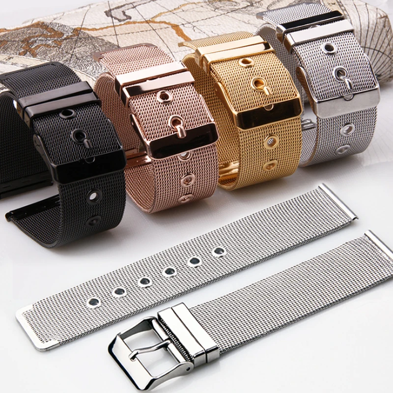 Stainless-Steel-Magnetic-Milanese-Loop-Band-Ultra-Thin-Metal-Strap ...