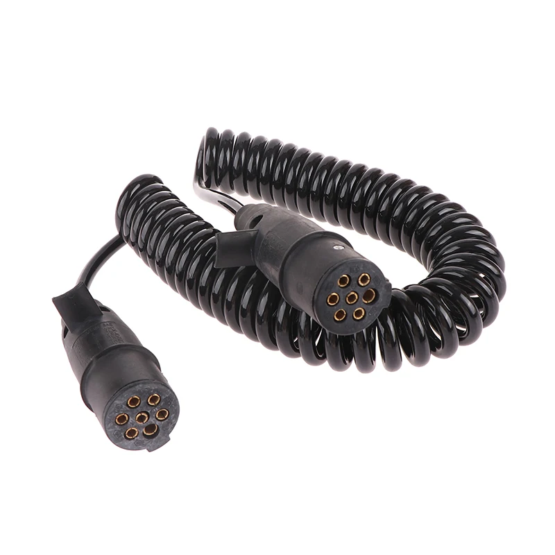 7-Way-Trailer-Wire-Electrical-Power-Coiled-Cord-Trailer-Breakaway-Cable ...