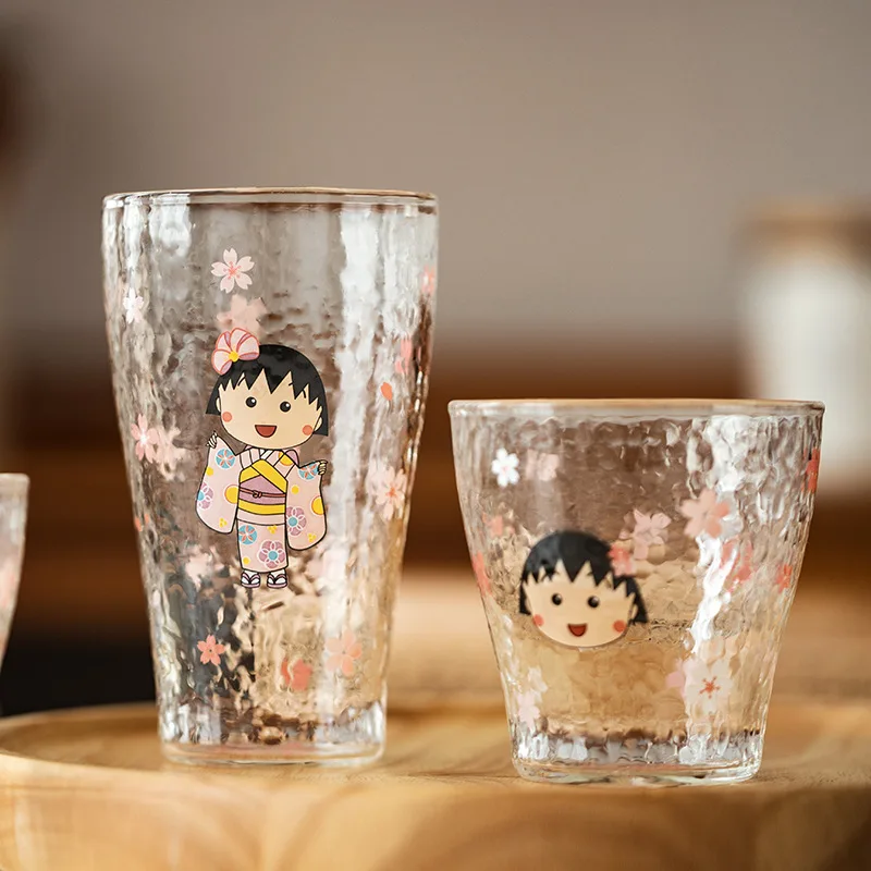 Kawaii-Chibi-Maruko-Chan-Anime-Hobby-Cartoon-Glass-Hammered-Glass-Give ...
