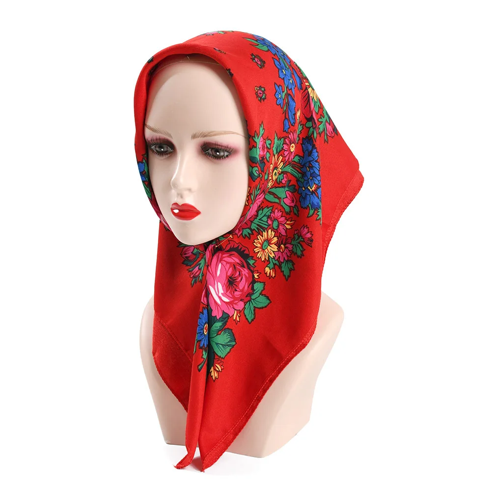 Women's Russian Floral Printed Bandana Scarf Square Handkerchief ...