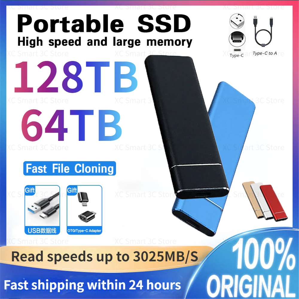 1T External SSD Hard Drive Externo Hard Disk SSD 2TB USB3.1 High Speed ...