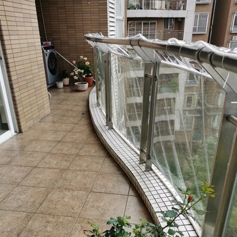 Couleur 0.8x2m Bâche PVC transparente pour balcon, fenêtre 0.55 ...