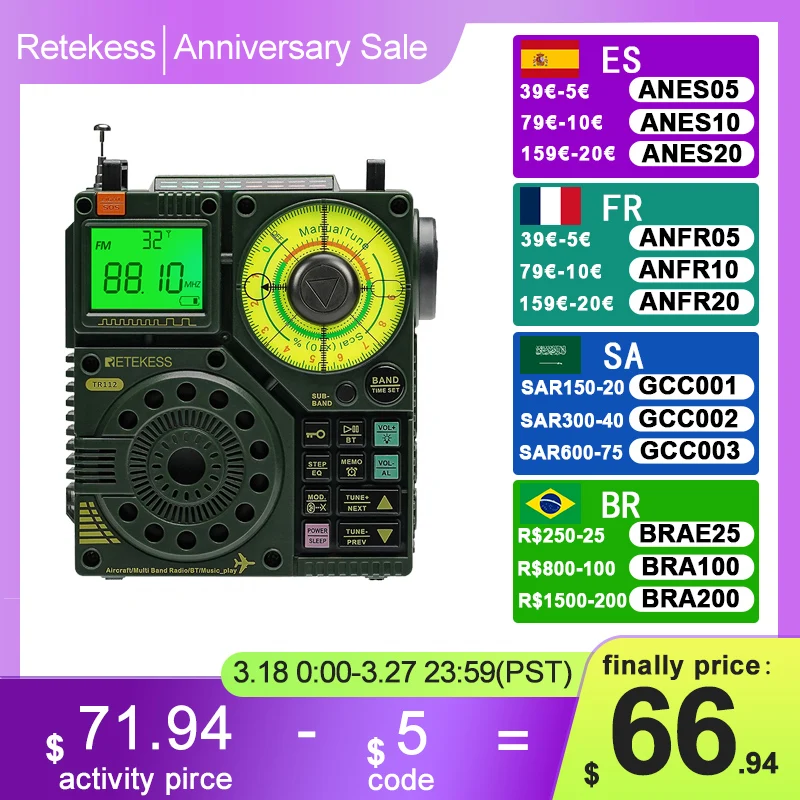 Retekess-TR112-Radios-Portable-AM-FM-Radio-Receiver-Ham-Radio-Emergency ...