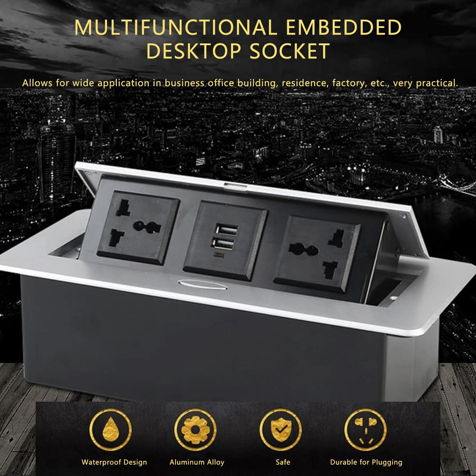 Desk-Connection-Box-Table-USB-Socket-Table-Up-Socket-Dual-USB-Power ...