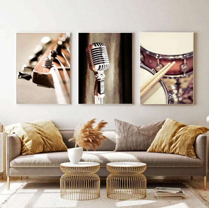 Modern-Style-Pictures-Guitar-Piano-Musical-Instrument-Canvas-Painting ...