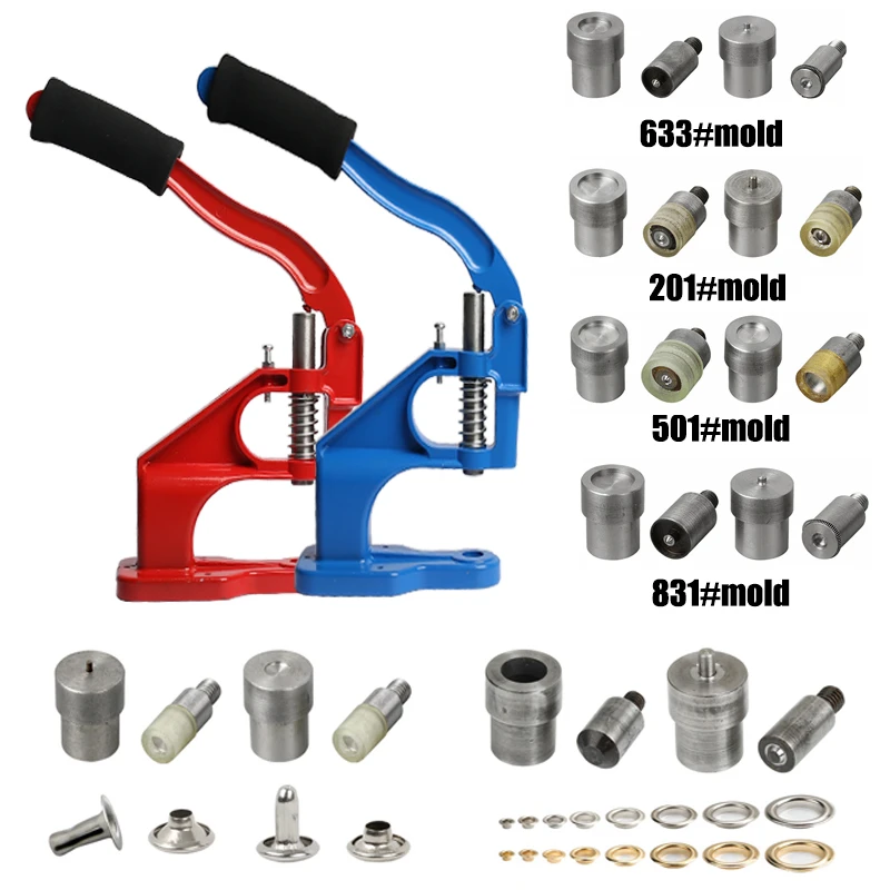 Hand Punch Press Machine Metal Dies For Double Cap Rivets Eyelet ...