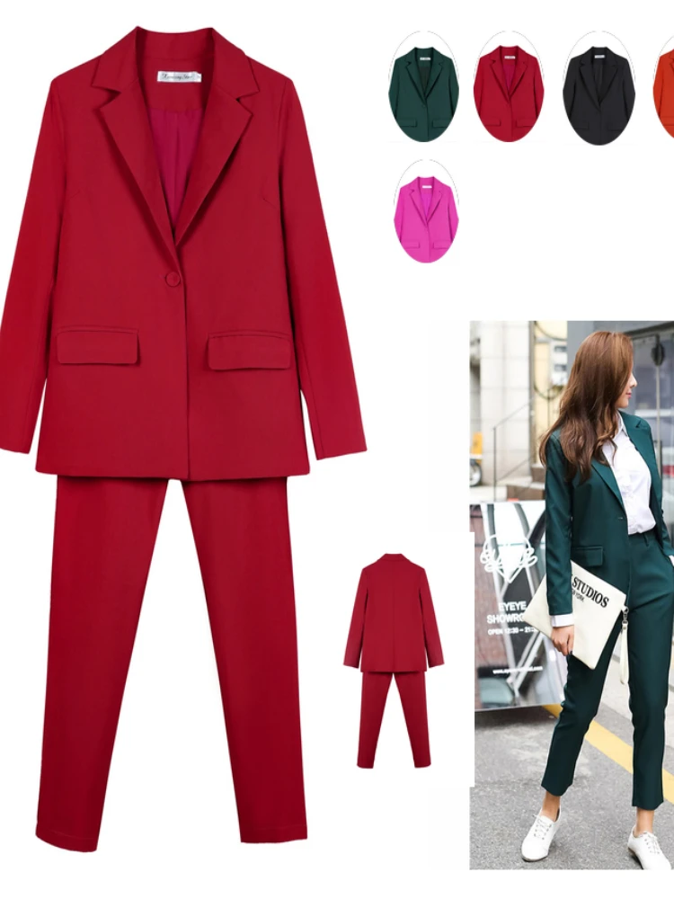 Work Pant Suits Ol 2 Piece Set For Women Business Interview Suit Set ...