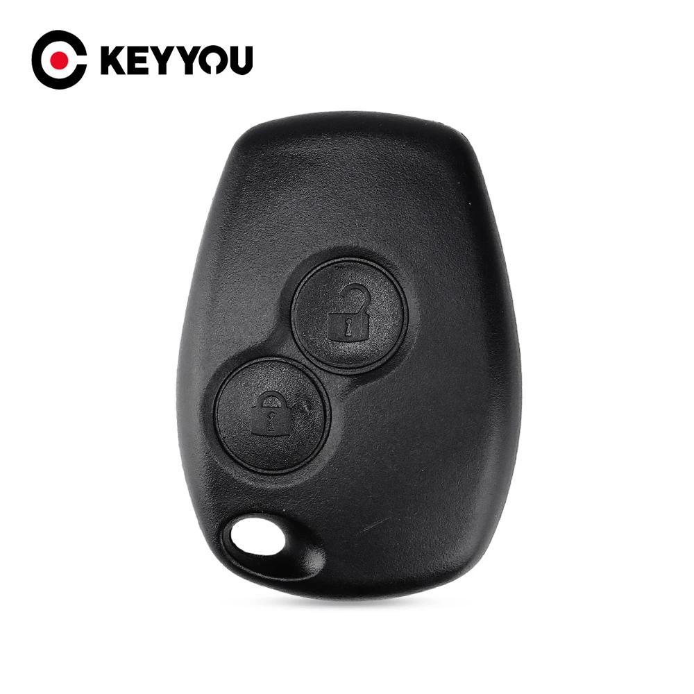 KEYYOU 2 Buttons Replacement Car Key Shell Remote Cover Case Blank Fob ...