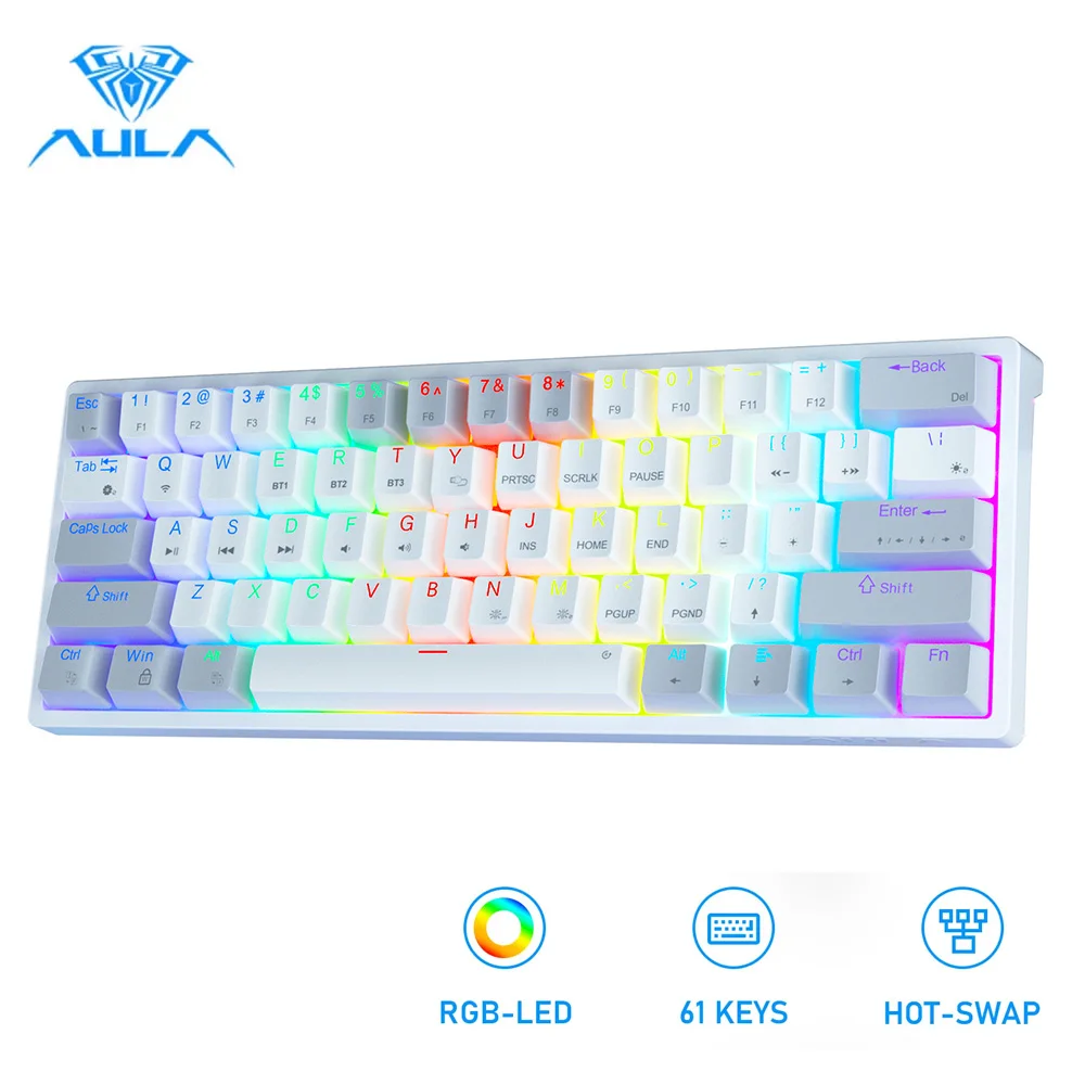 AULA-SK961-60-Wired-Gaming-Keyboard-61-Keys-Mini-Mechanical-Keyboard ...