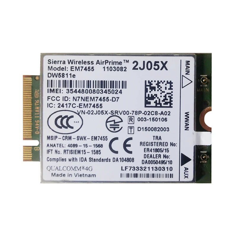 SIERRA EM7455 DW5811e LTE Cat6 M.2 Module 4G WWAN Card for DELL 7480 ...