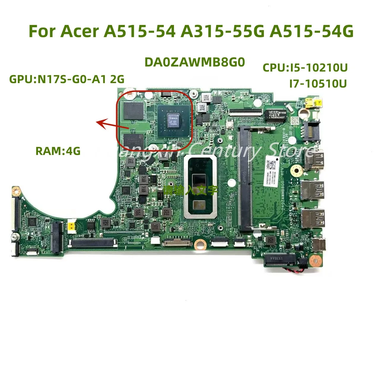 DA0ZAWMB8G0 es adecuado para la placa base de ordenador portátil Acer A515 55 con I5 10210U/I7 ...