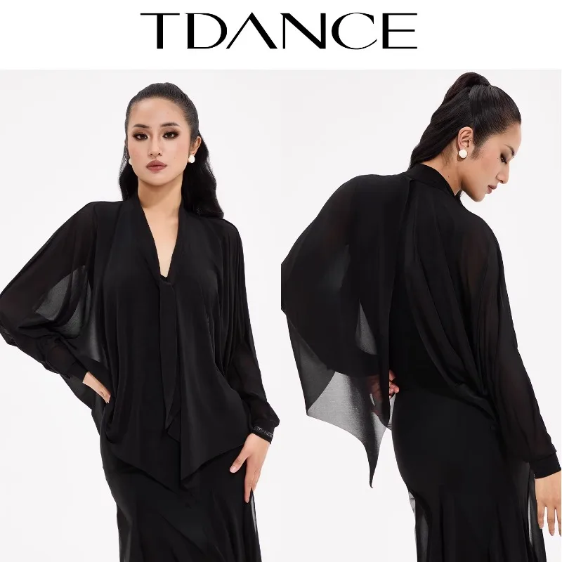 Customized Modern Dance Tops Tie Splicing Yarn Float One Piece Top ...