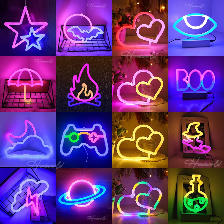 Neon Lights Wall Decoration | Neon Led Heart Sign Custom | Led Signs ...