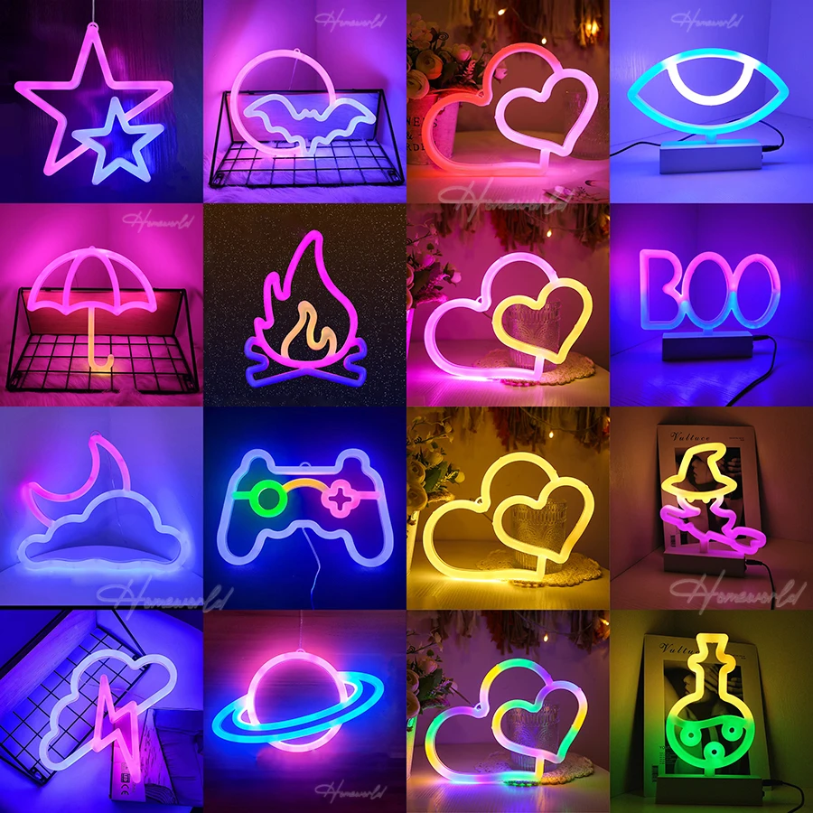 Neon Lights Wall Decoration | Neon Led Heart Sign Custom | Led Signs ...