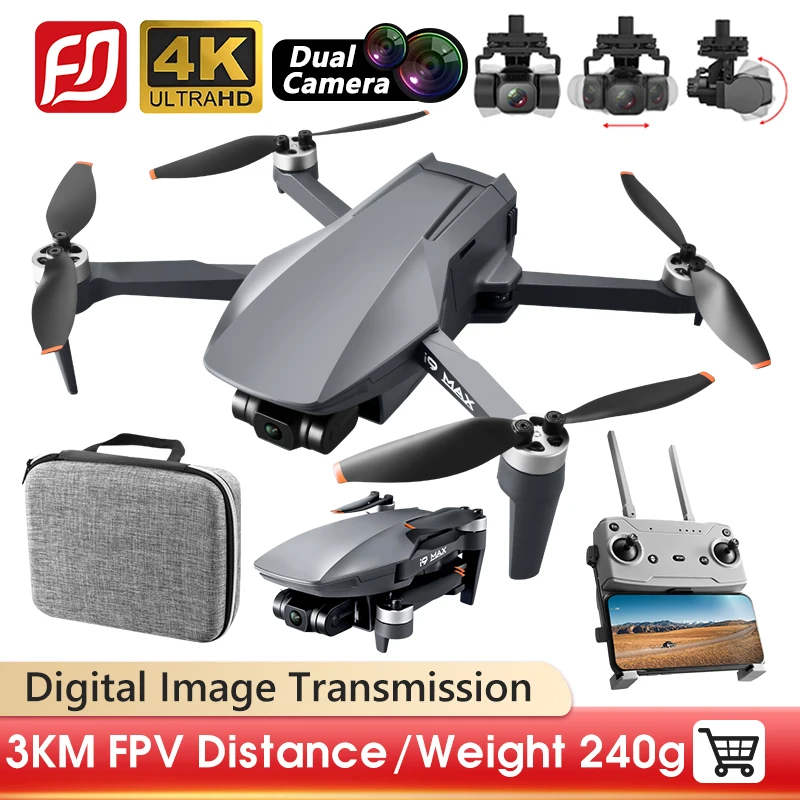 I9 MAX Drone 3 Axis Gimbal 4K HD Câmera Dron GPS GLONASS Posicionamento 3KM 26min Fly Brushless ...