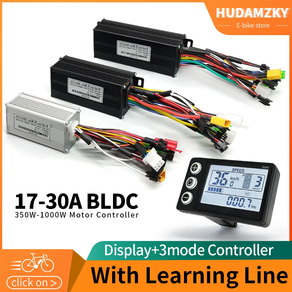 Ebike 36V/48V Controller 17A 30A Three-Mode Sine Wave with Learning ...