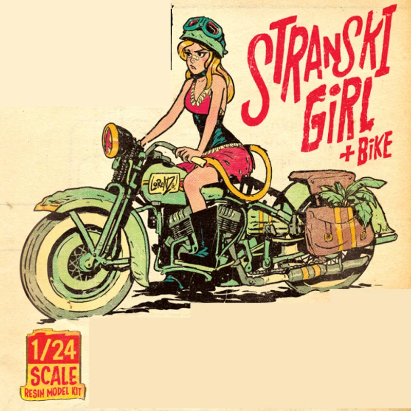 1/24 Scale Resin Figure Full Body Model Riding Motorcycle Girl ...