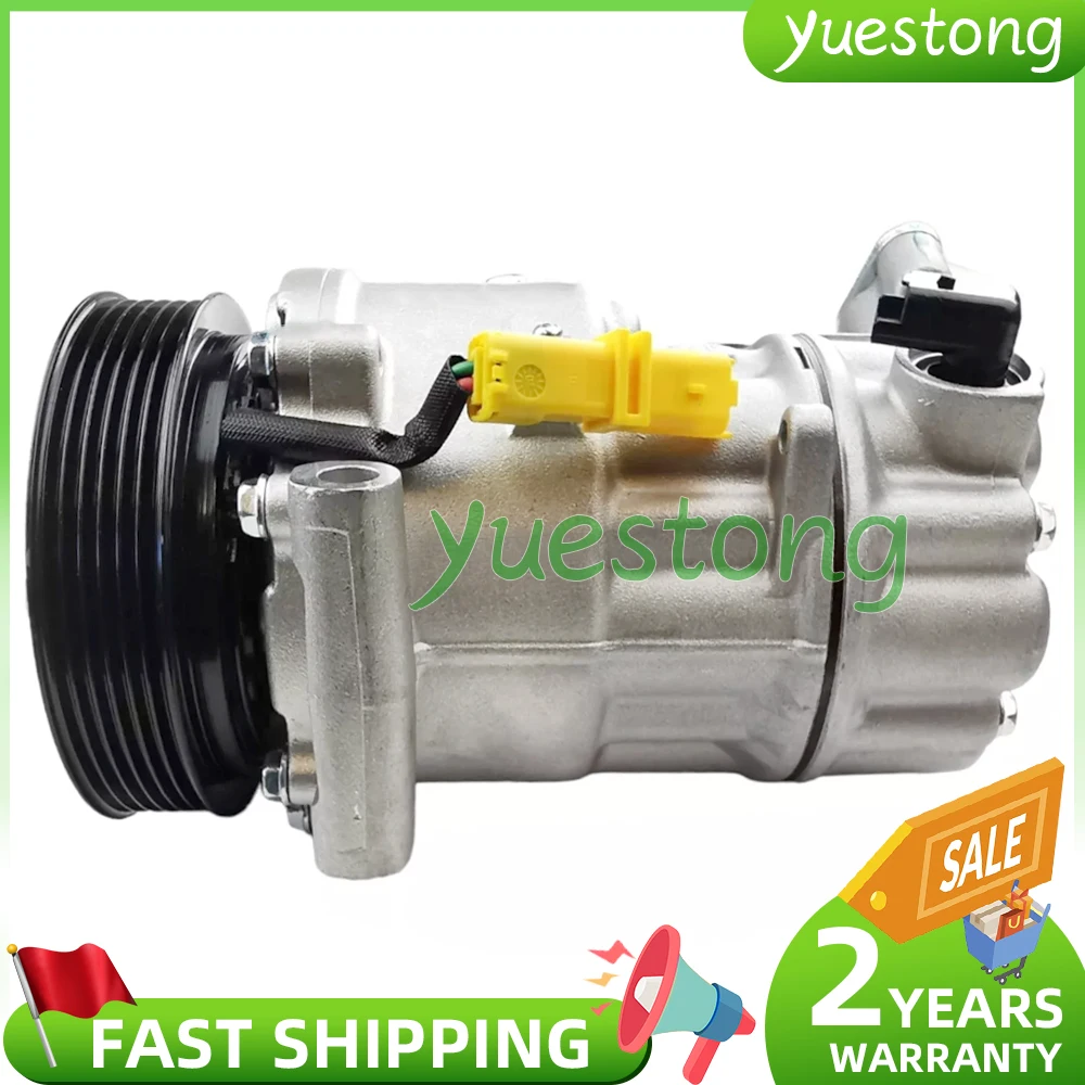 SD6C12 Air AC Compressor For Citroen C2 C4 Peugeot 207 CC 1.6 ...