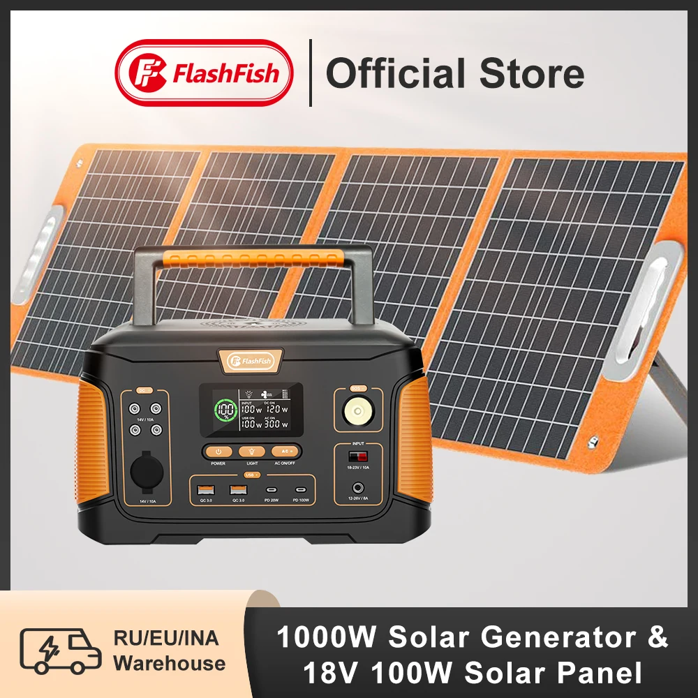 FF Flashfish-estación de energía portátil J1000PLUS, generador Solar de ...