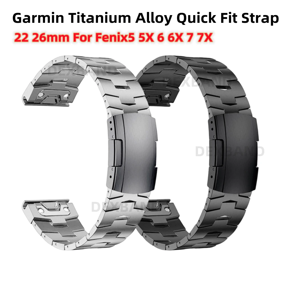 Garmin-22mm-26mm-Quick-Fit-Titanium-Metal-Watch-Band-Bracelet-For-Fenix ...