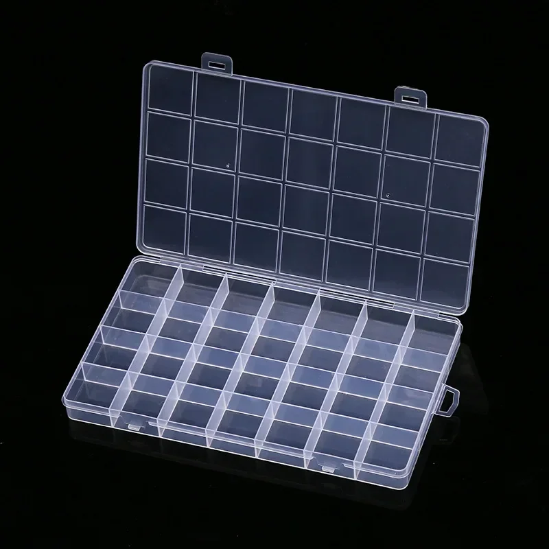 28 Grid Rectangle Plastic Jewelry Box Earring Bead Jewelry Craft ...