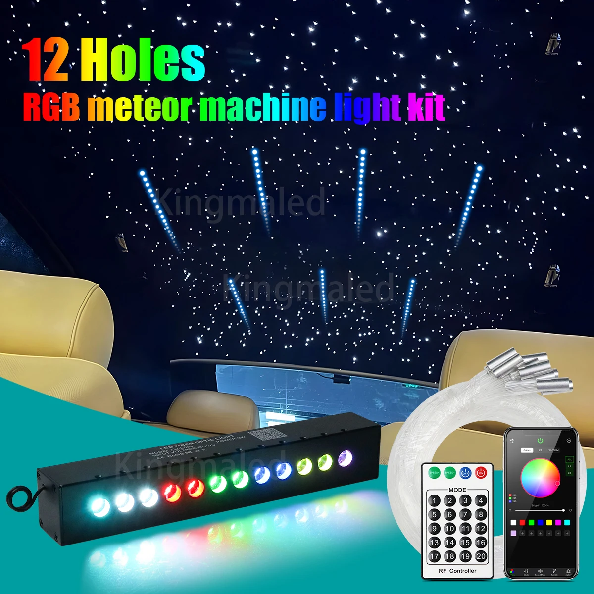 9W-12-LEDs-Shooting-Stars-Sky-APP-RGBW-Fiber-Optic-Lights-With-Fiber ...